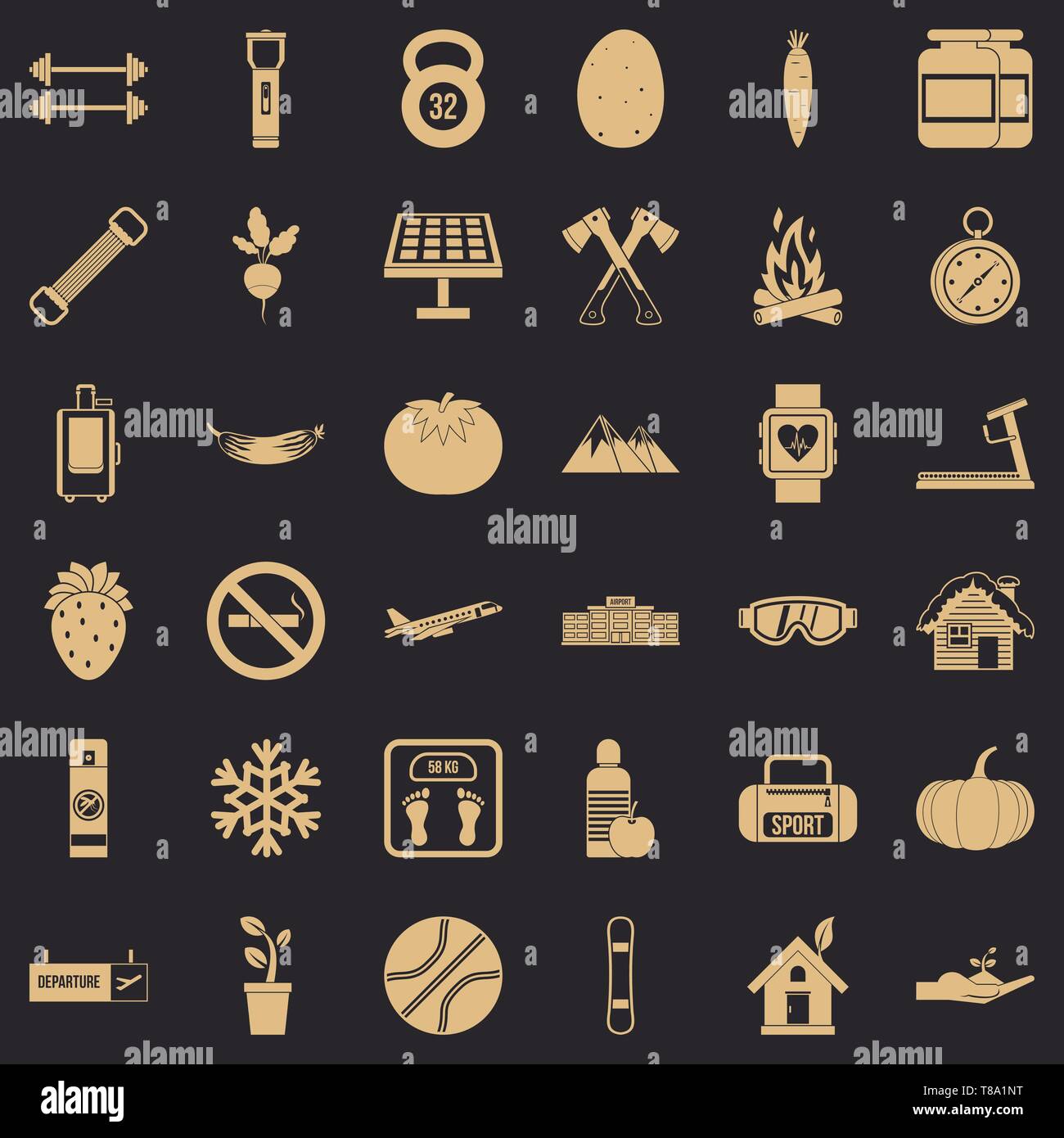 Healthy lifestyle icons set, simple style Stock Vector Image & Art - Alamy