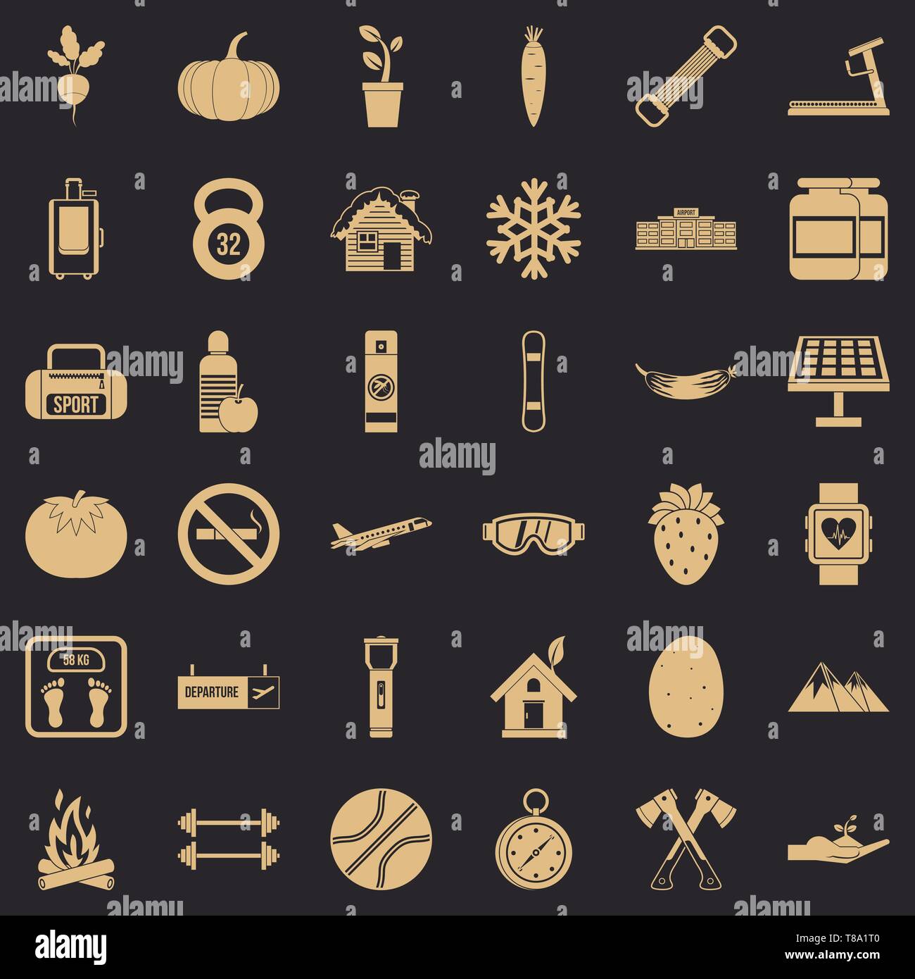 Snow icons set, simple style Stock Vector Image & Art - Alamy