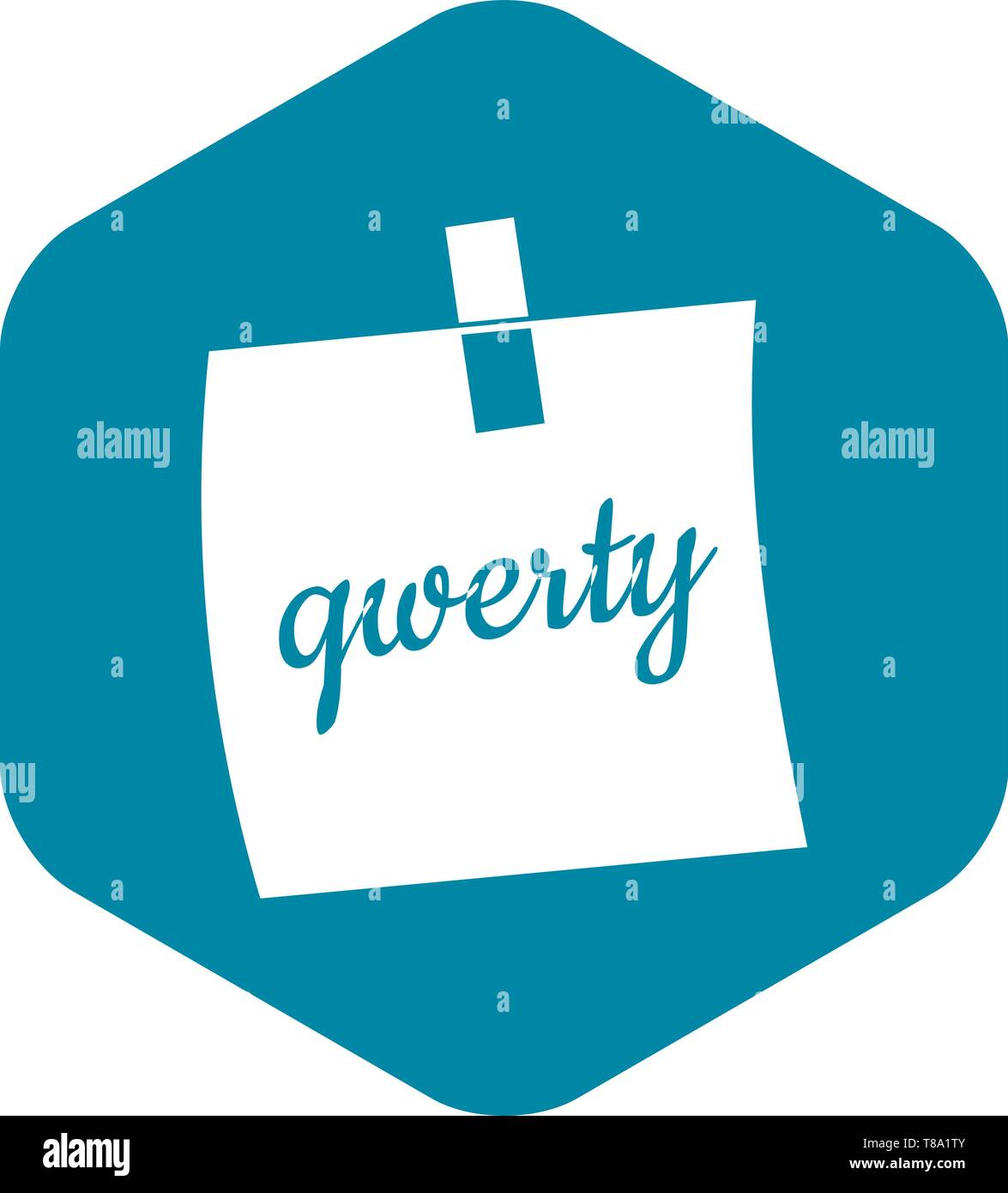 Paper sheet with text qwerty icon, simple style Stock Vector Image ...