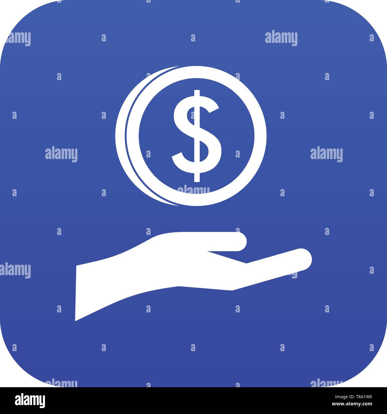 Hand and dollar coin icon digital blue Stock Vector Image & Art - Alamy