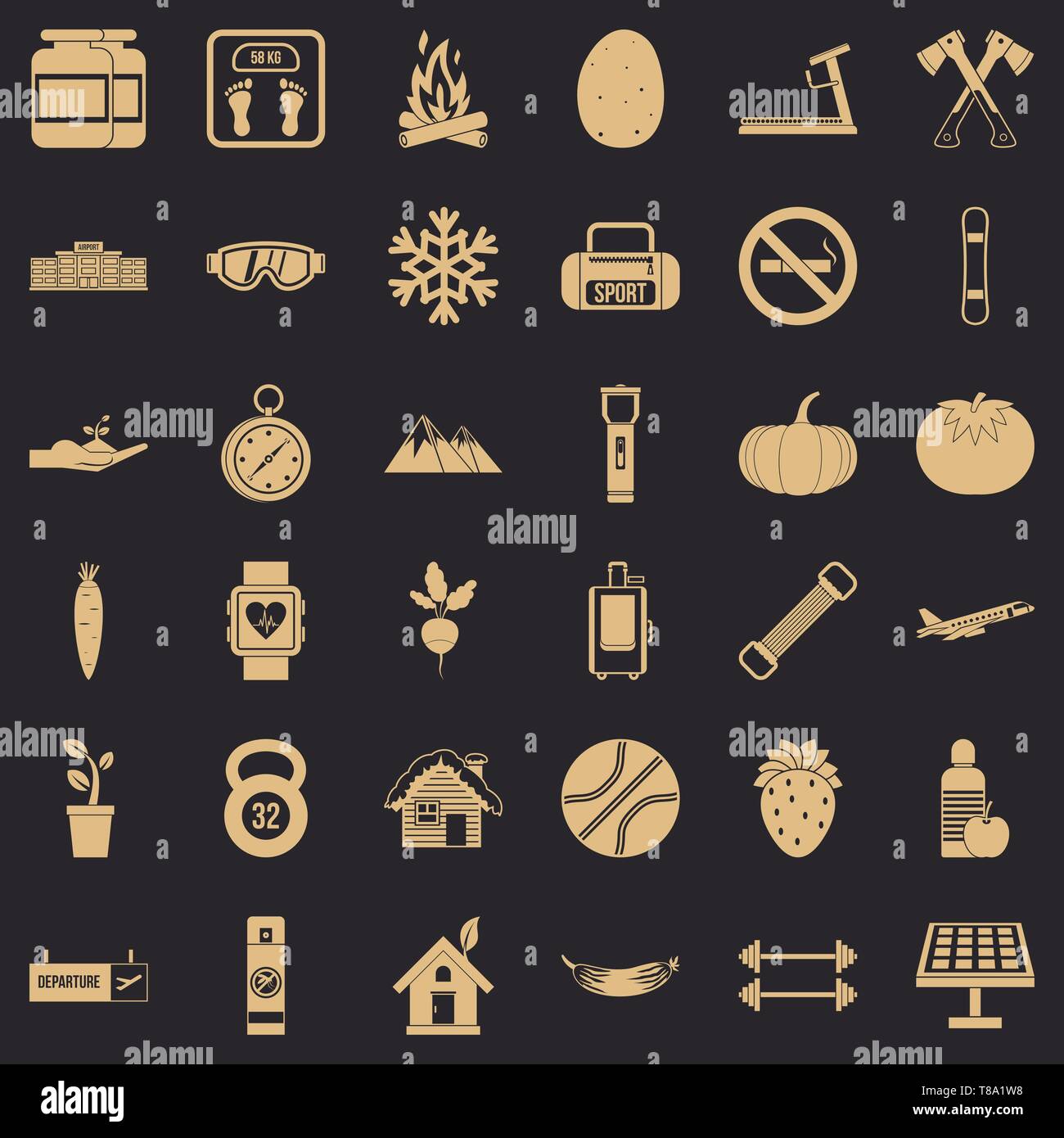 Pot icons set, simple style Stock Vector Image & Art - Alamy