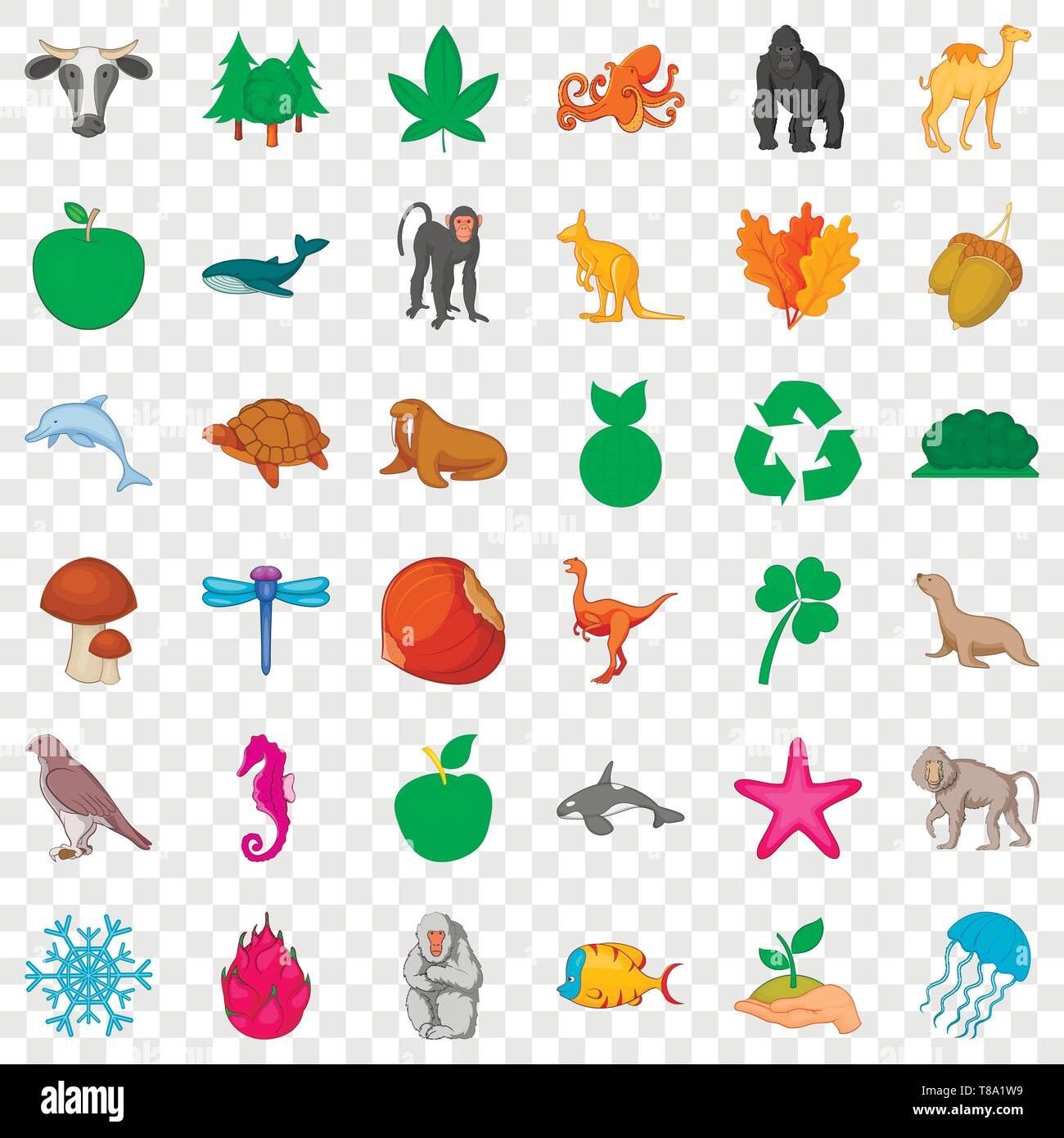 Bio icons set, cartoon style Stock Vector Image & Art - Alamy