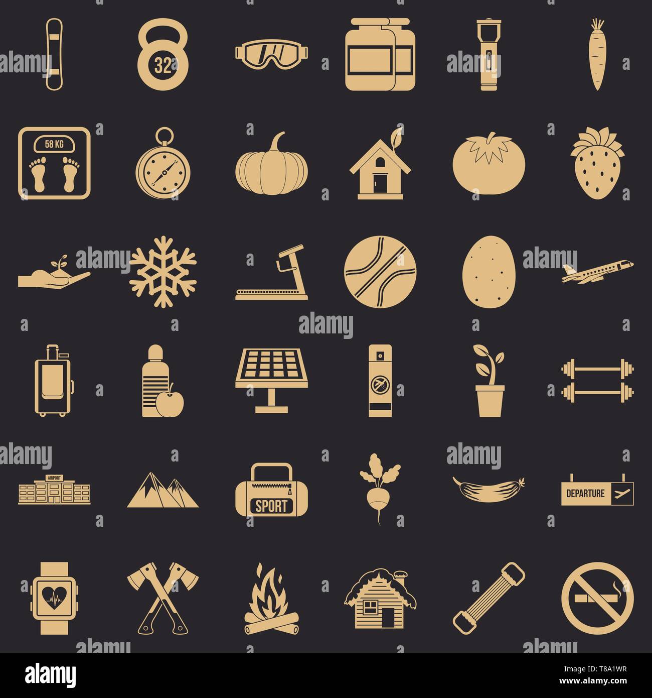 Strawberry icons set, simple style Stock Vector Image & Art - Alamy