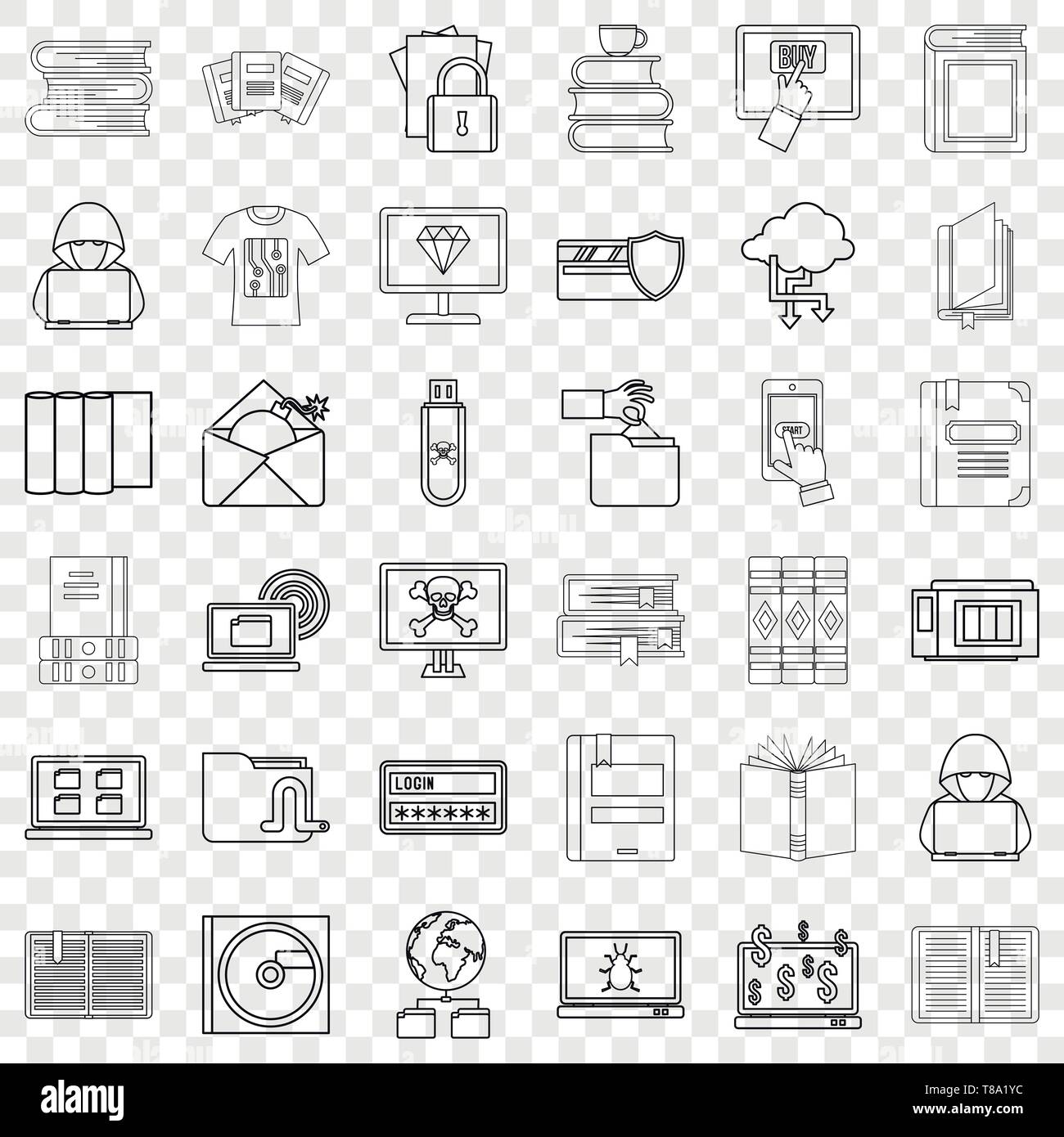 Page icons set, outline style Stock Vector Image & Art - Alamy