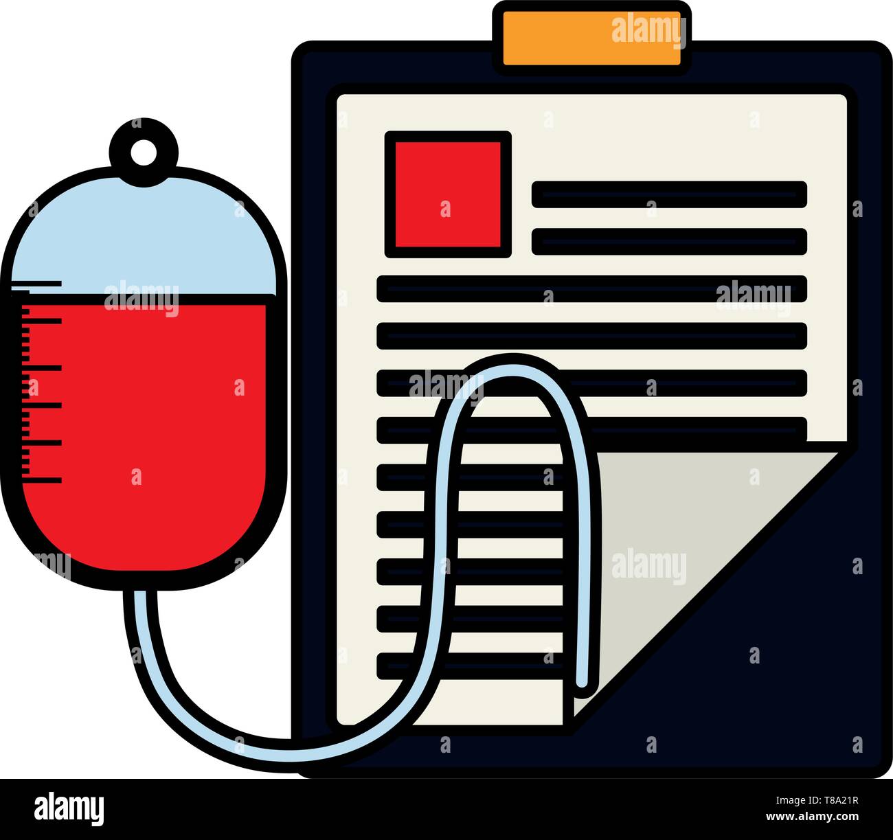 medical order checklist with blood bag vector illustration design Stock ...