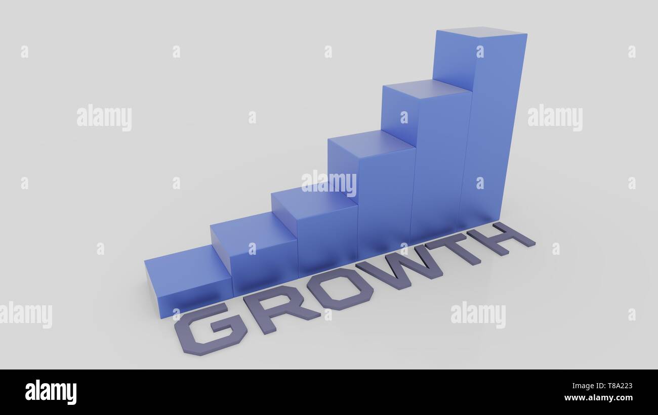 Increasing bar chart with text Stock Photo - Alamy