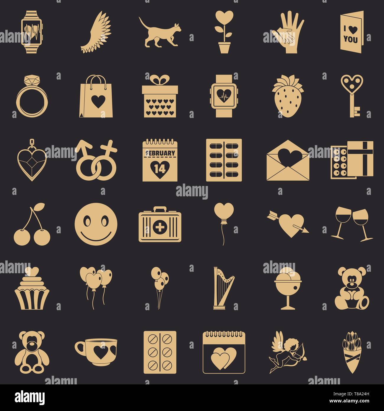 Love icons set, simple style Stock Vector Image & Art - Alamy