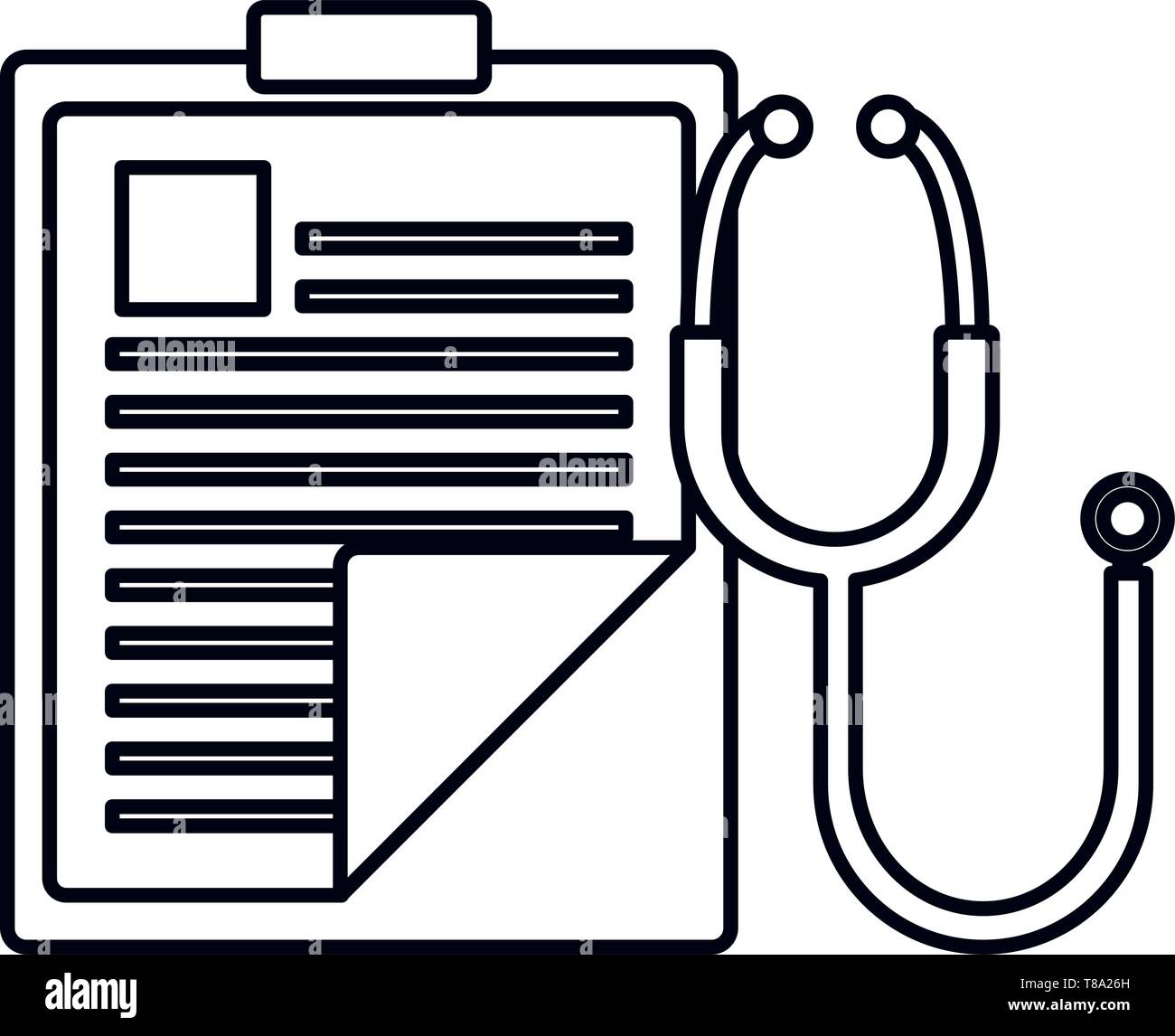 medical order checklist with stethoscope vector illustration design ...