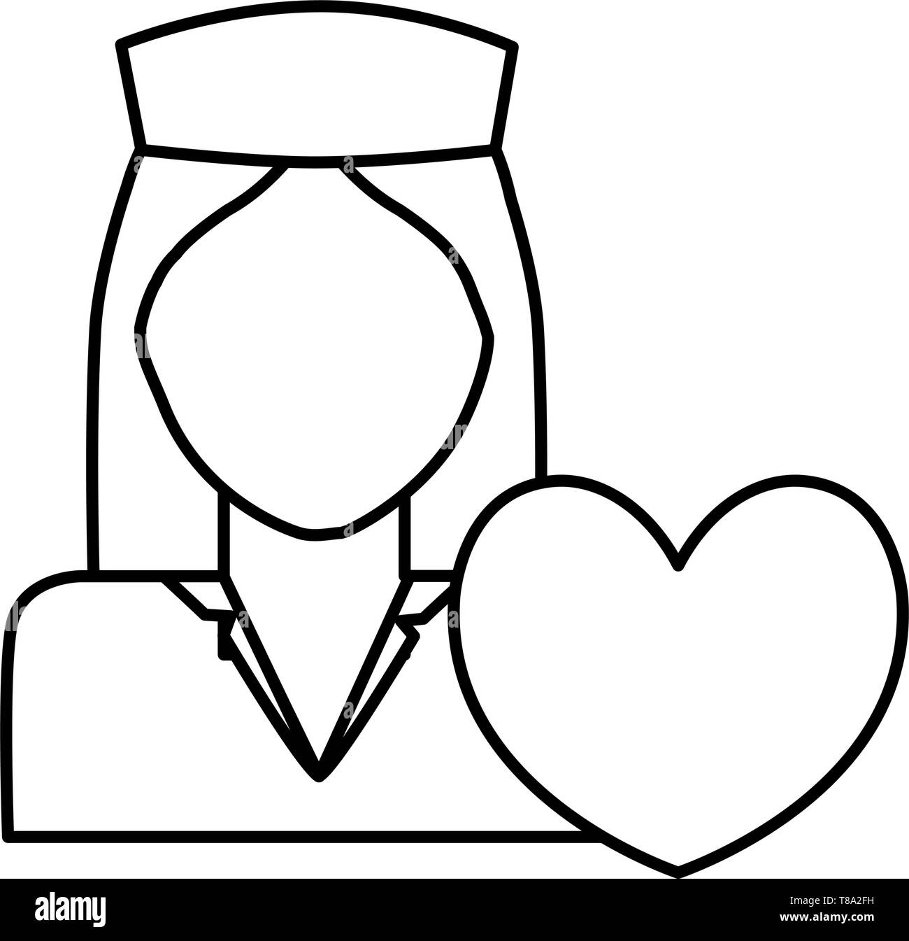 nurse professional with heart character vector illustration design ...