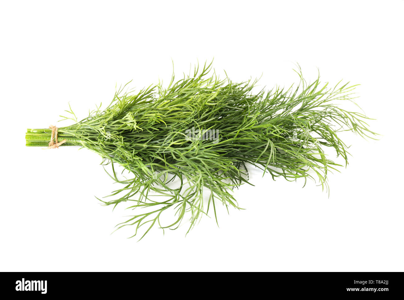 Fresh dill on white background Stock Photo - Alamy