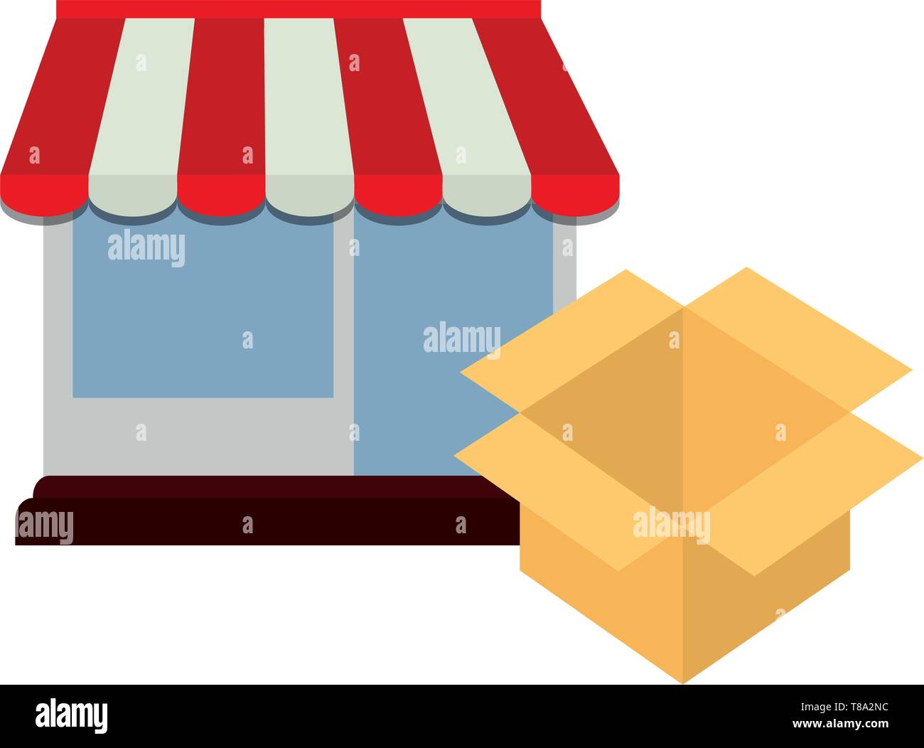 store facade building with carton box vector illustration design Stock ...