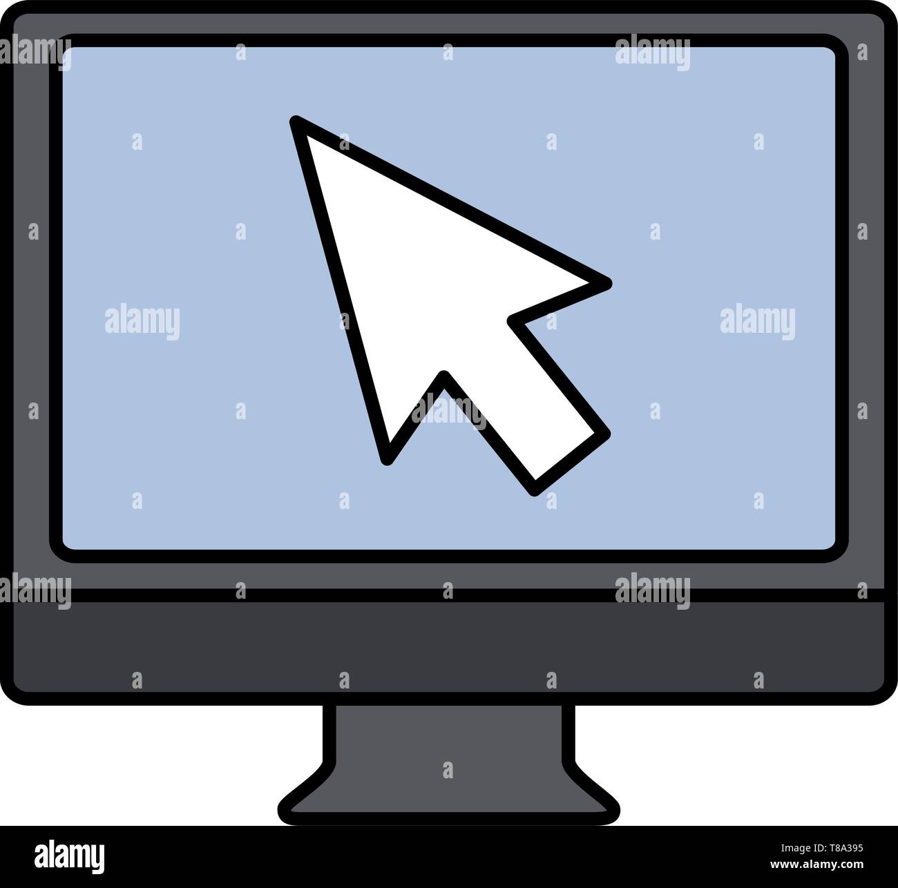 computer desktop with arrow cursor pointer vector illustration design ...