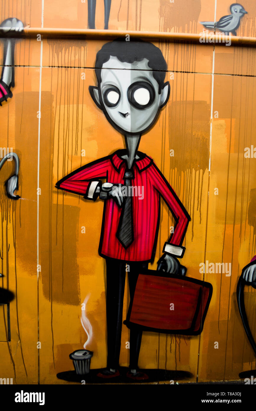 Perth, Western Australia, Australia -17/01/2013 : Street art, Graffiti ...