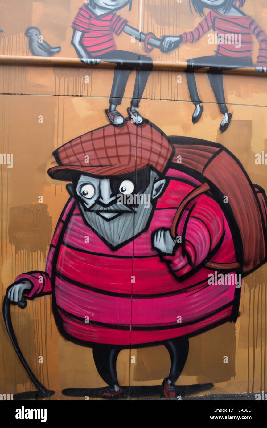 Perth, Western Australia, Australia -17/01/2013 : Street art, Graffiti ...