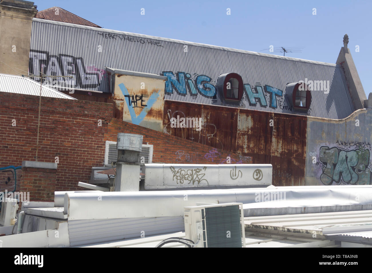 Perth, Western Australia, Australia -17/01/2013 : Graffiti in an alley ...