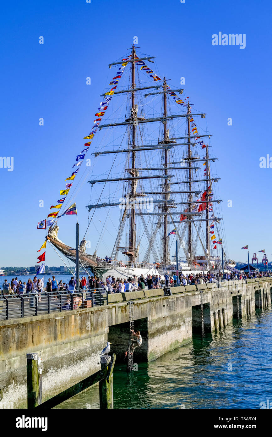 B.A.P. Unión, a Peruvian tall ship, Burrard Dry Dock, North Vancouver ...