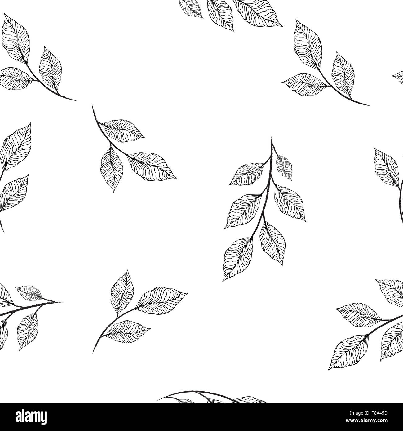 Seamless leaves pattern. Design for banner, poster, card, cover ...