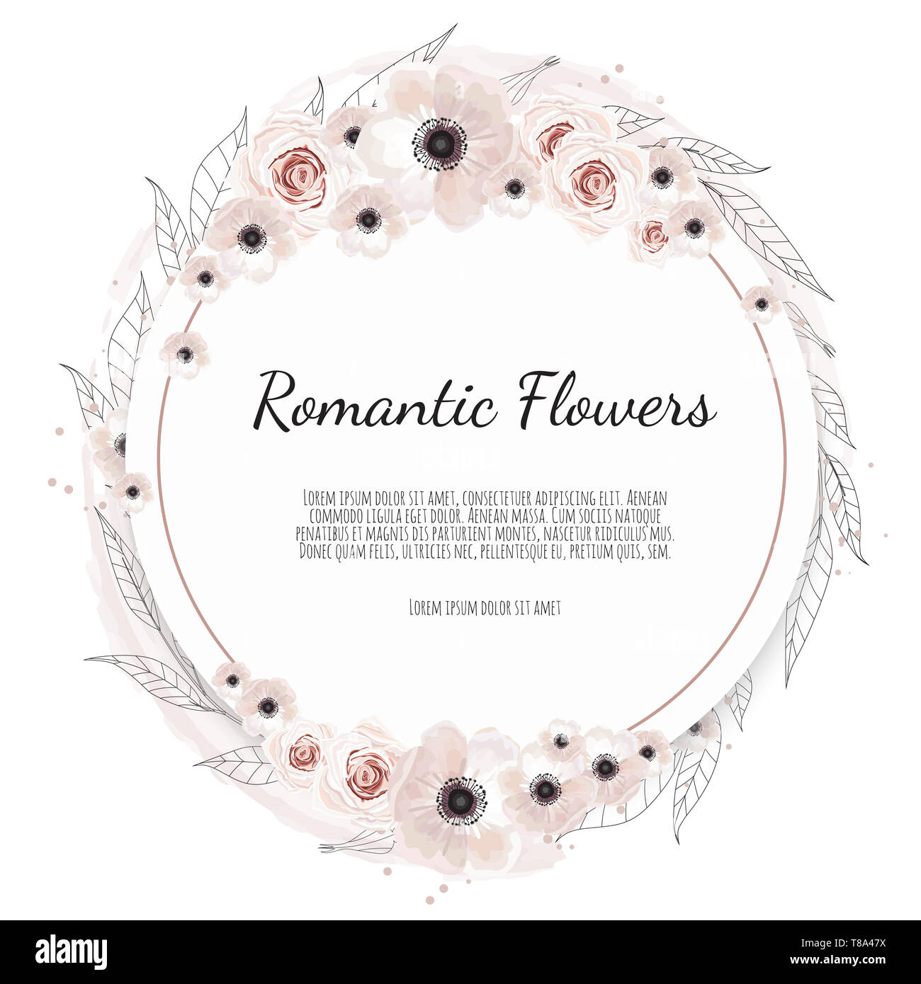 Save date leaves border Cut Out Stock Images & Pictures - Alamy