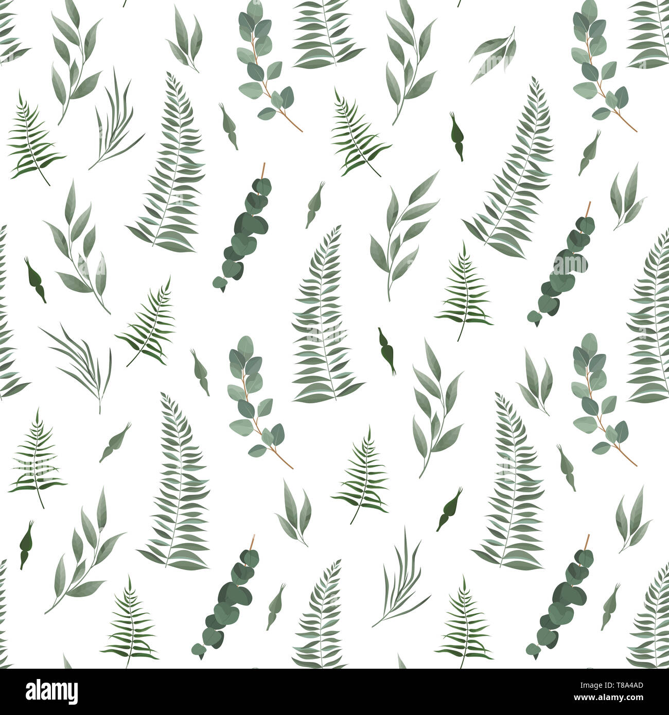 Seamless leaves pattern. Design for banner, poster, card, cover ...