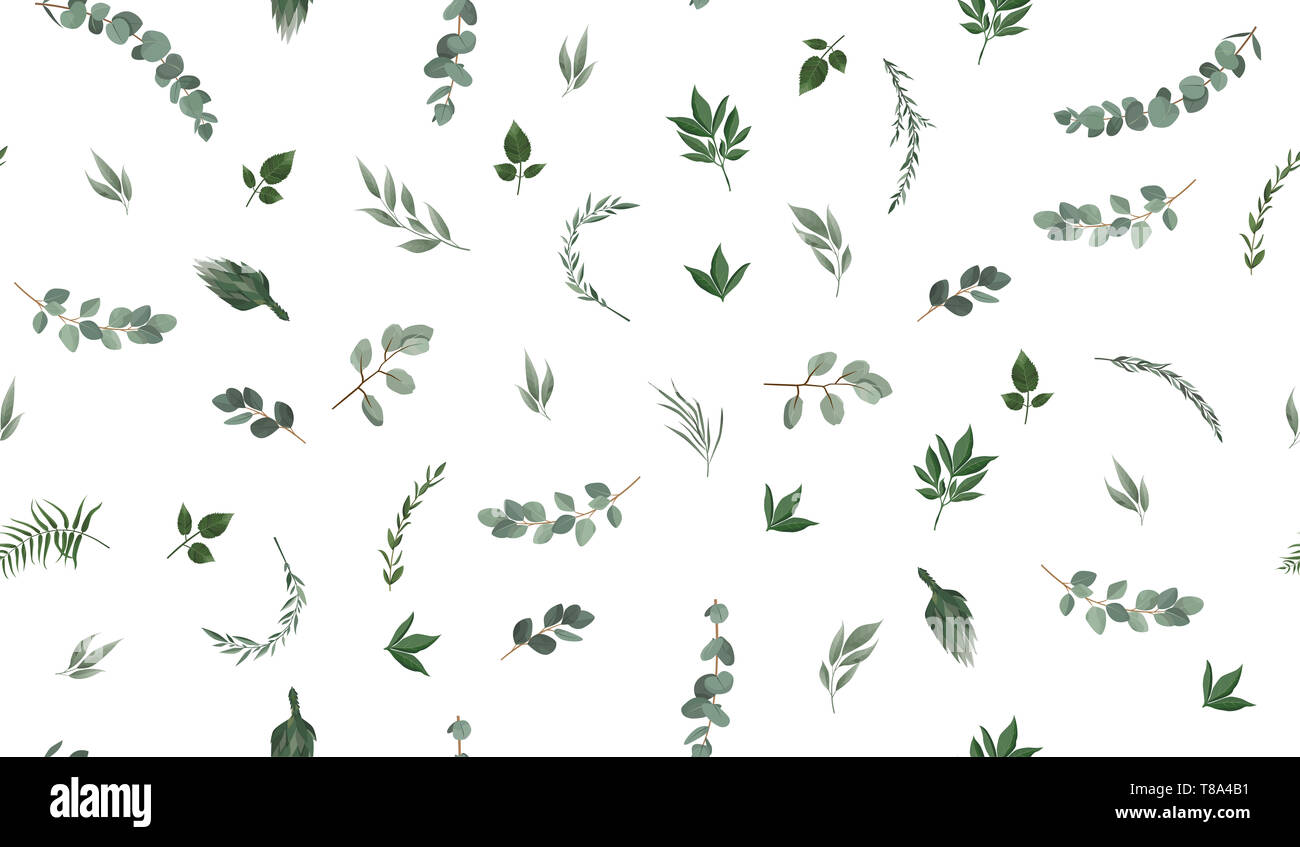 Seamless leaves pattern. Design for banner, poster, card, cover ...