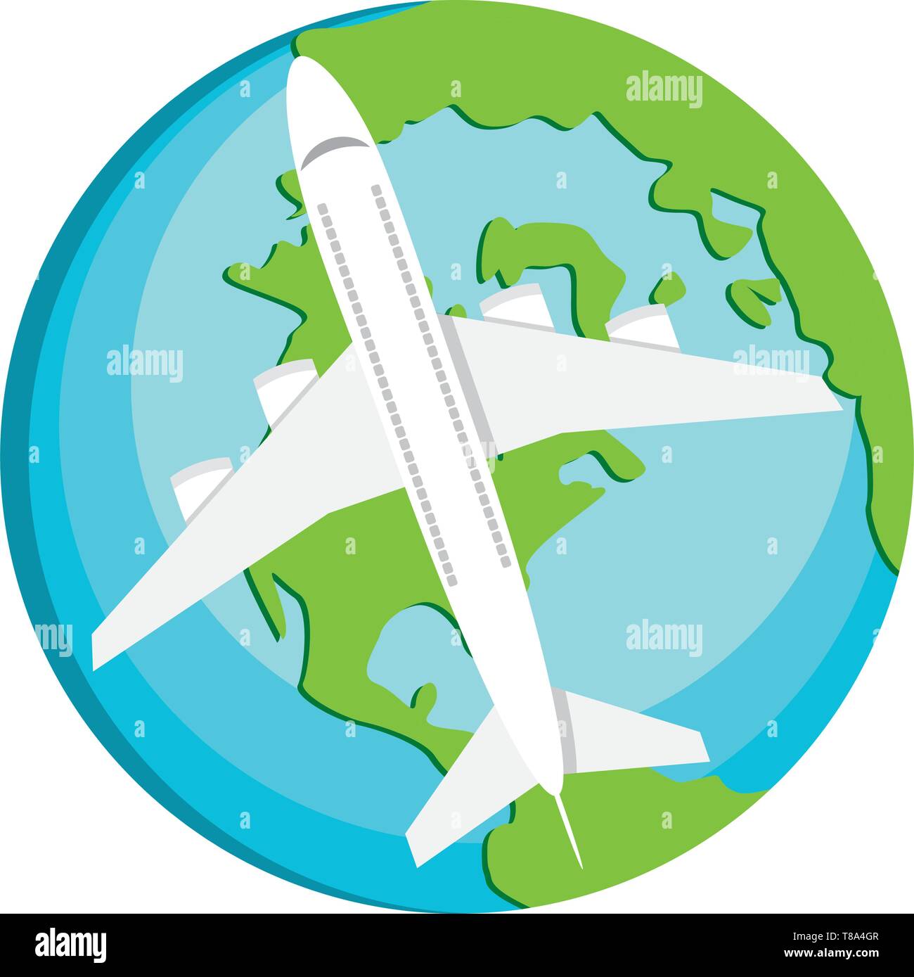 world planet earth with airplane vector illustration design Stock ...