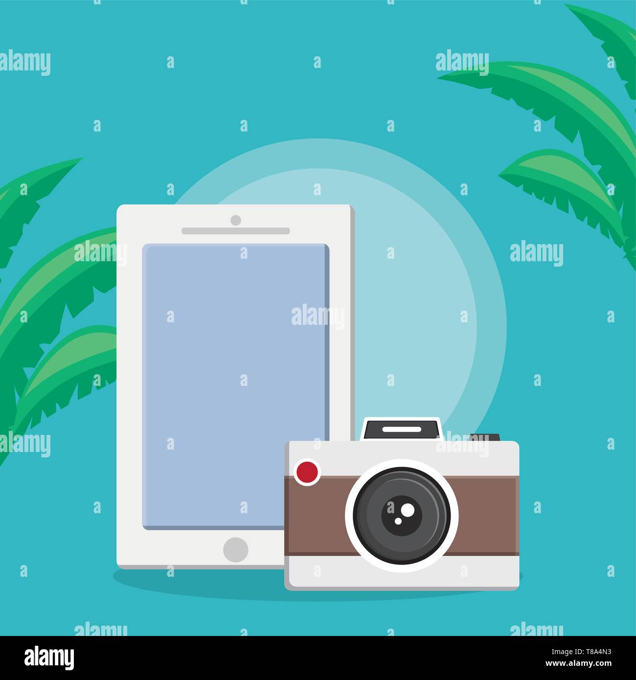 camera photographic with smartphone vector illustration design Stock ...