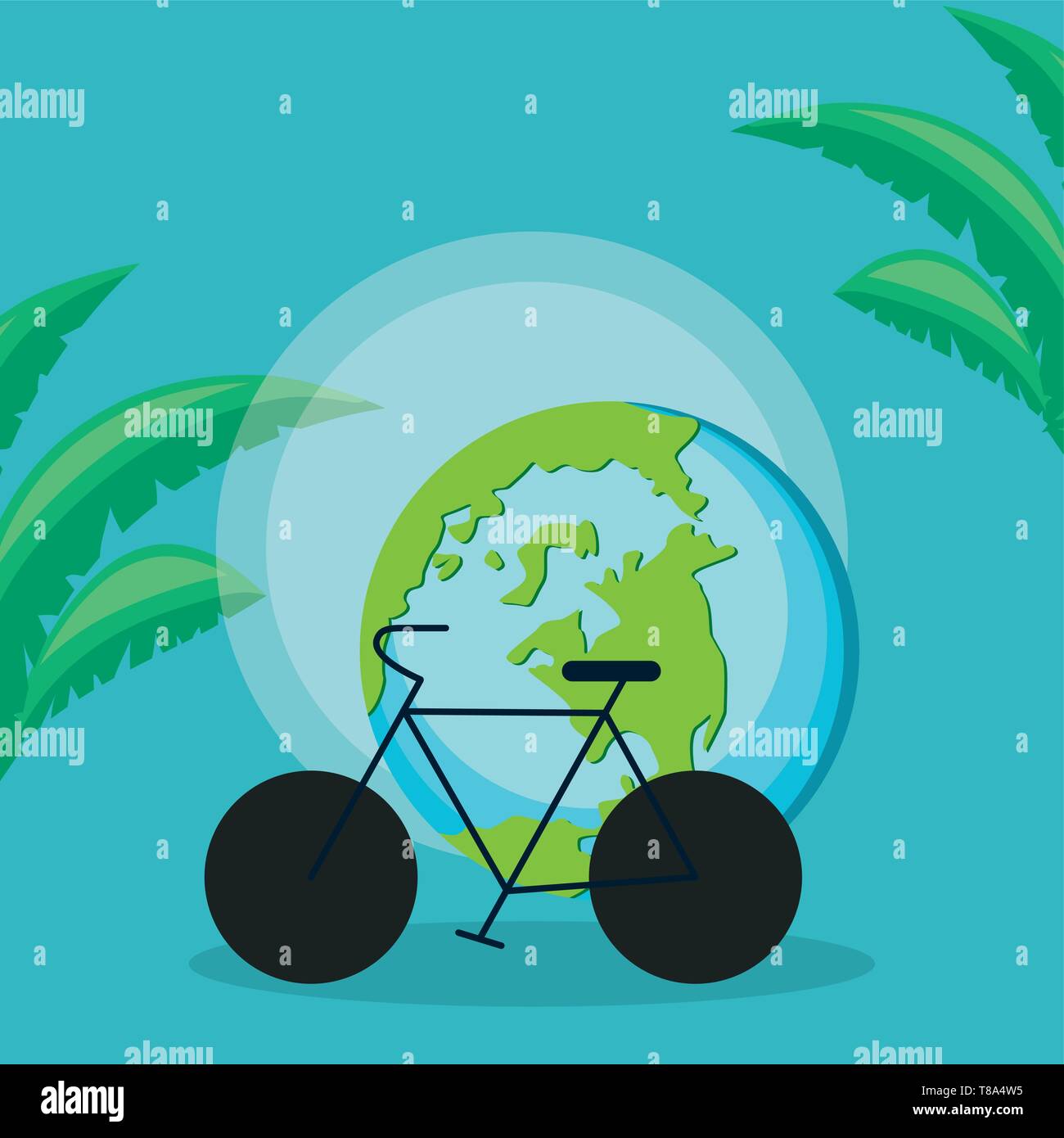 world planet earth with bicycle vector illustration design Stock Vector ...