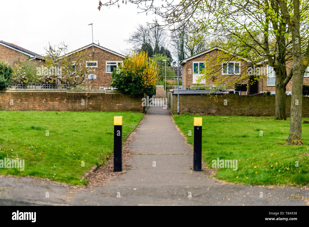 concrete pedestrian footpath in northampton england uk Stock Photo - Alamy