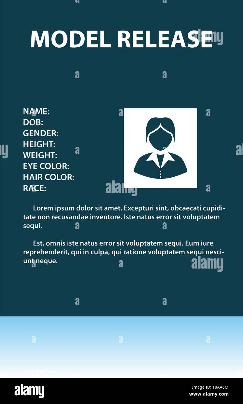 Icon Of Model Release Document. Shadow Reflection Design. Vector ...