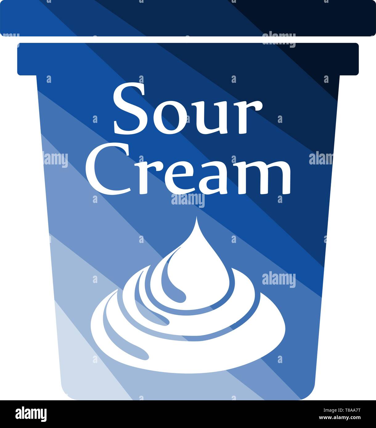 Sour Cream Icon. Flat Color Ladder Design. Vector Illustration Stock ...