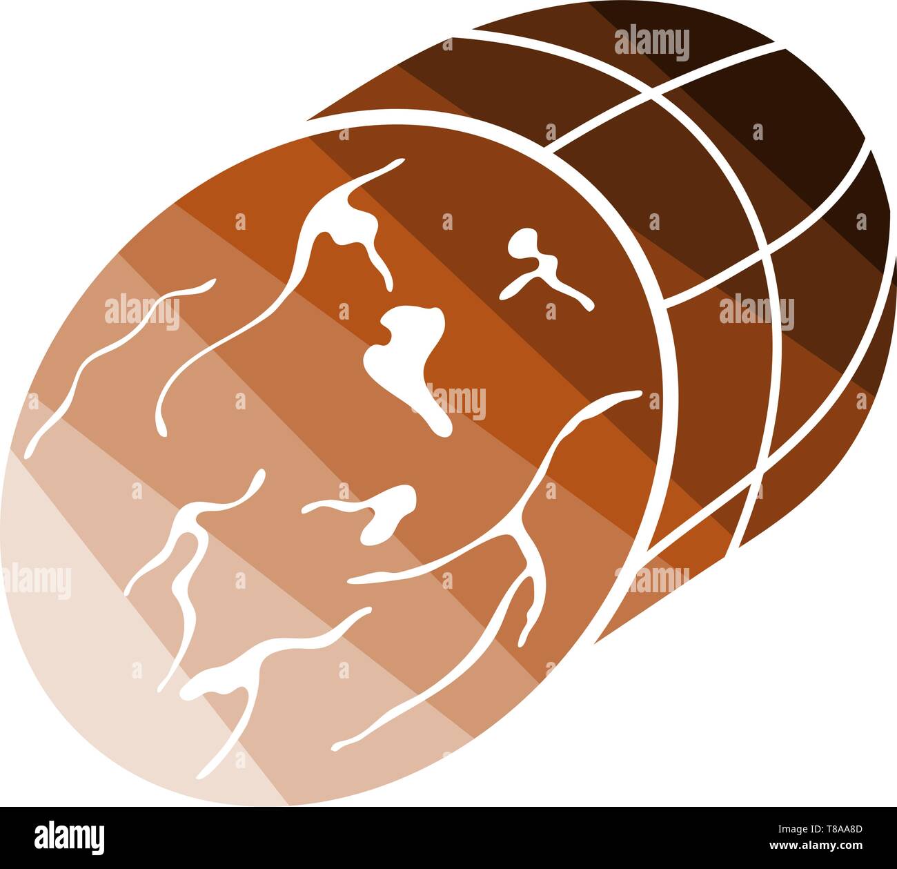Ham Icon. Flat Color Ladder Design. Vector Illustration Stock Vector ...