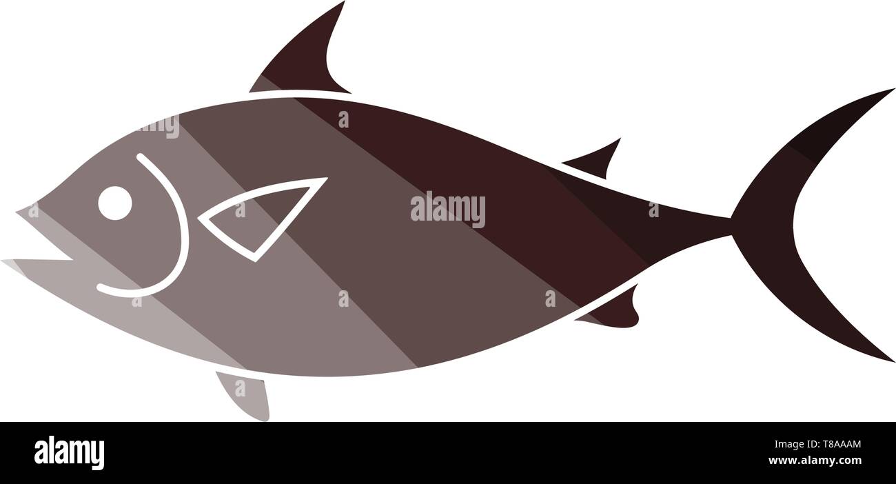 Fish Icon. Flat Color Ladder Design. Vector Illustration Stock Vector ...