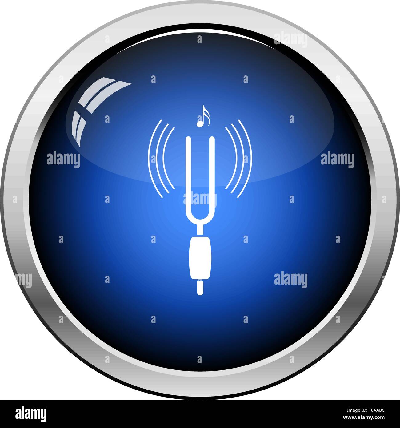 Tuning Fork Icon. Glossy Button Design. Vector Illustration Stock ...