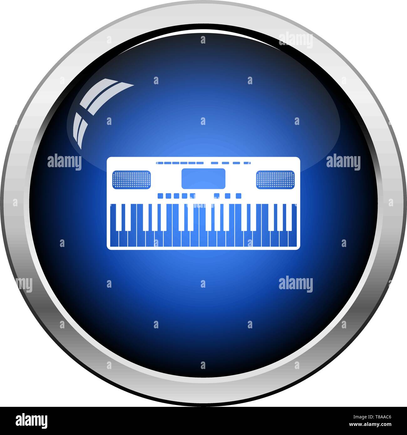Music Synthesizer Icon. Glossy Button Design. Vector Illustration Stock ...