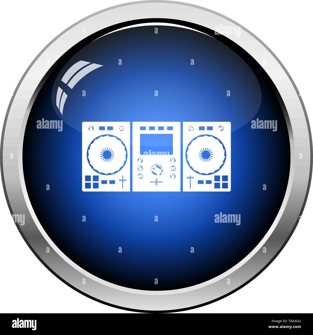 DJ Icon. Glossy Button Design. Vector Illustration Stock Vector Image ...