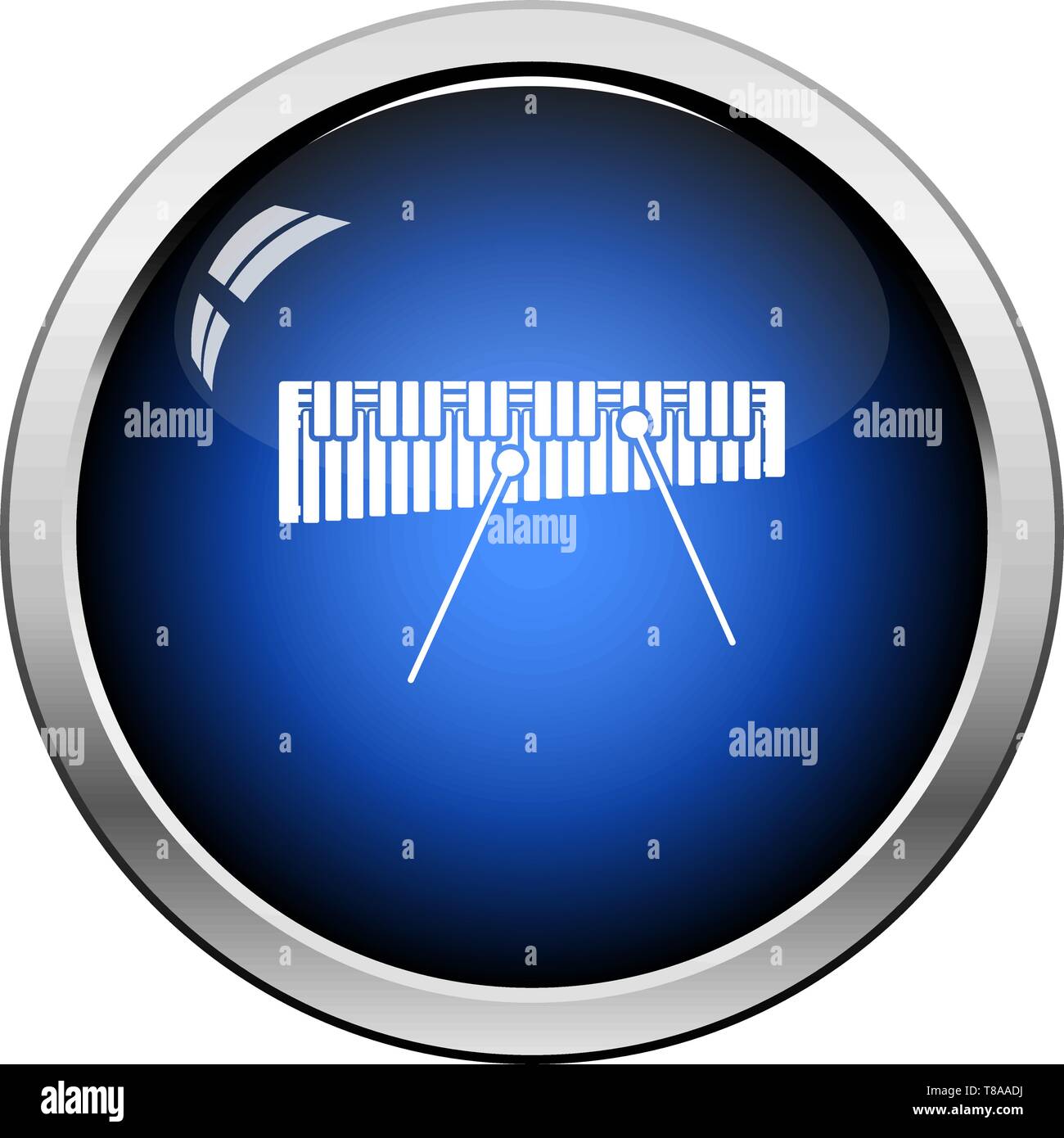 Xylophone Icon. Glossy Button Design. Vector Illustration Stock Vector ...