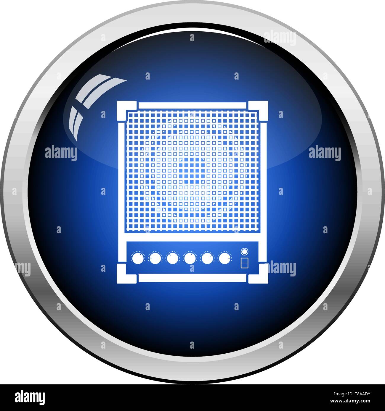 Audio Monitor Icon. Glossy Button Design. Vector Illustration Stock ...