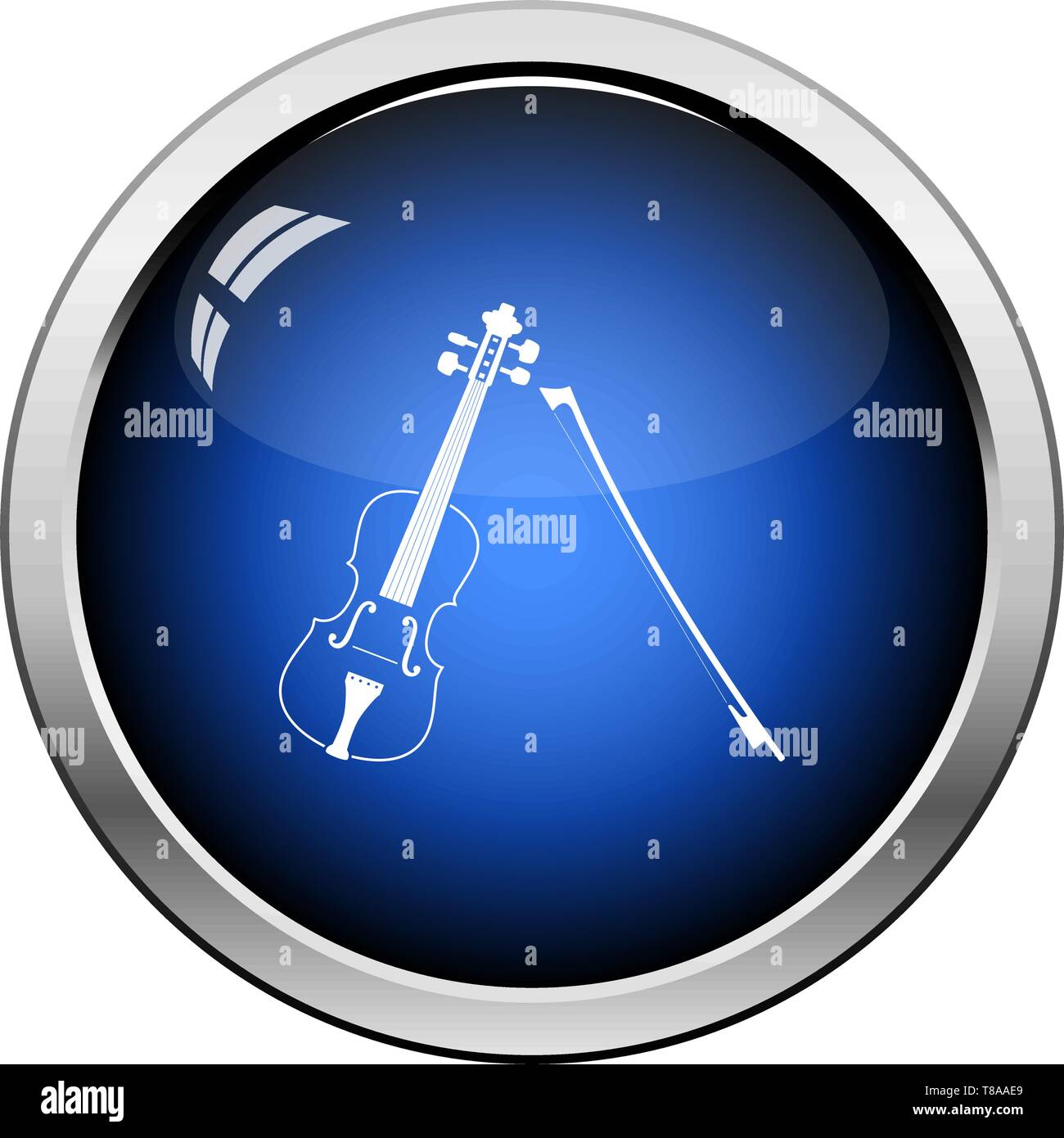 Violin Icon. Glossy Button Design. Vector Illustration Stock Vector ...