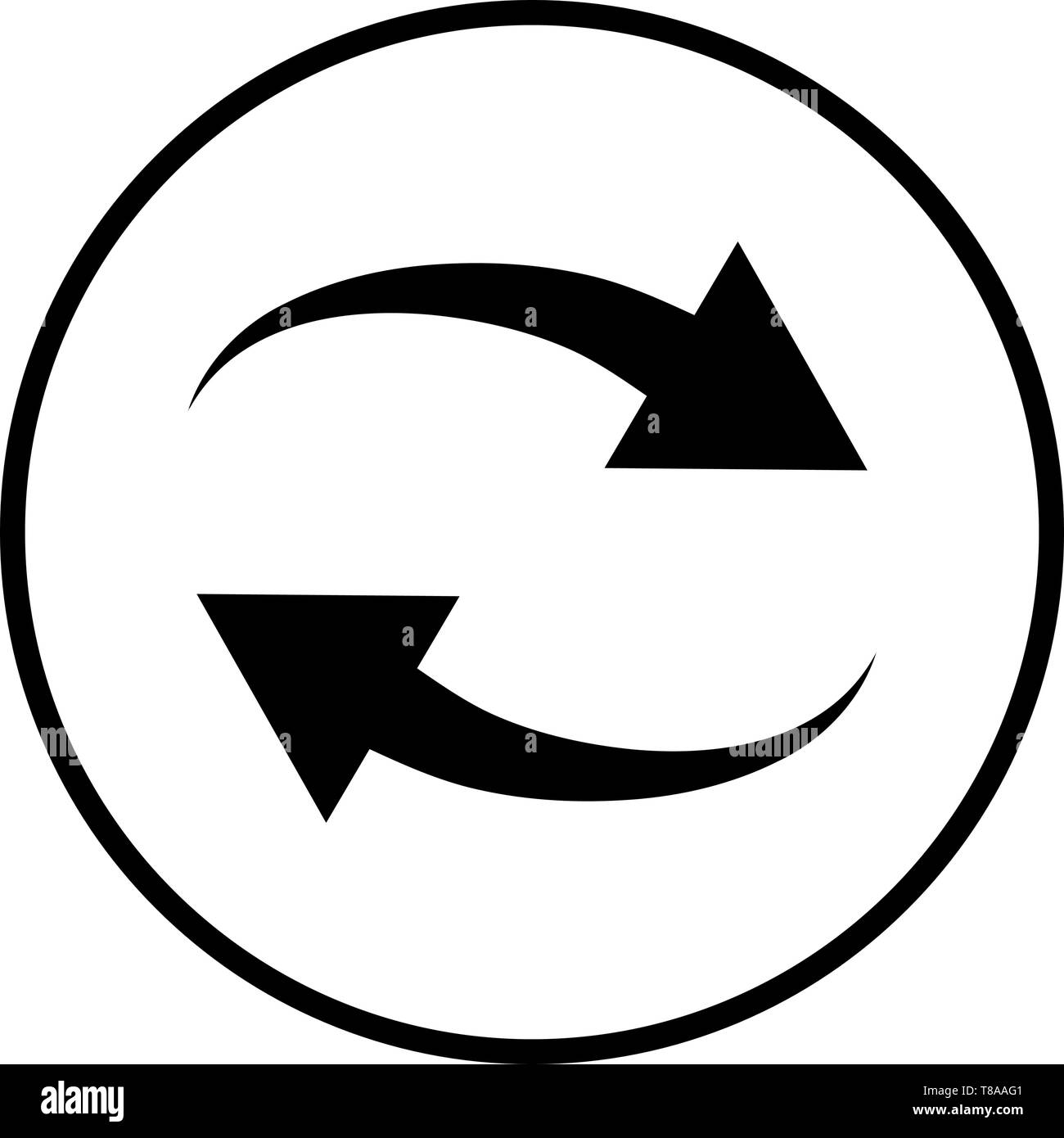 Interaction Icon. Thin Circle Stencil Design. Vector Illustration Stock ...