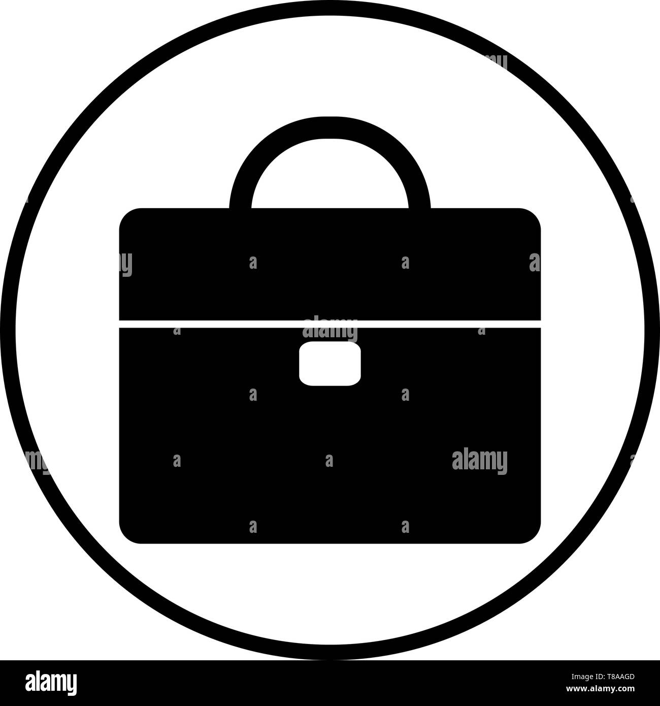 Briefcase Icon. Thin Circle Stencil Design. Vector Illustration Stock ...
