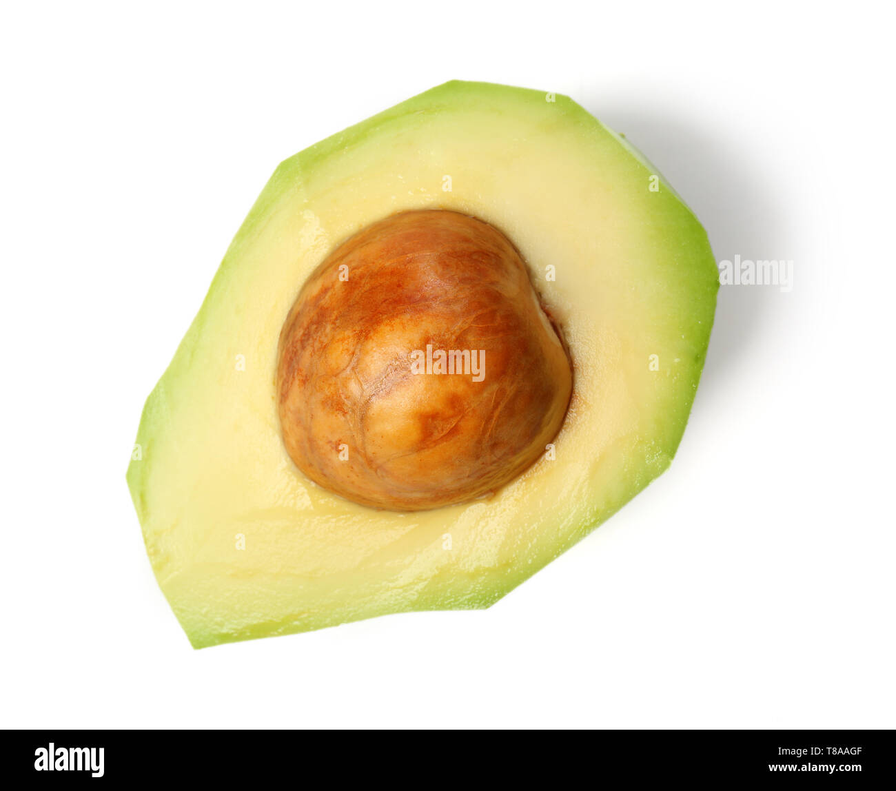 Half of peeled avocado on white background Stock Photo - Alamy