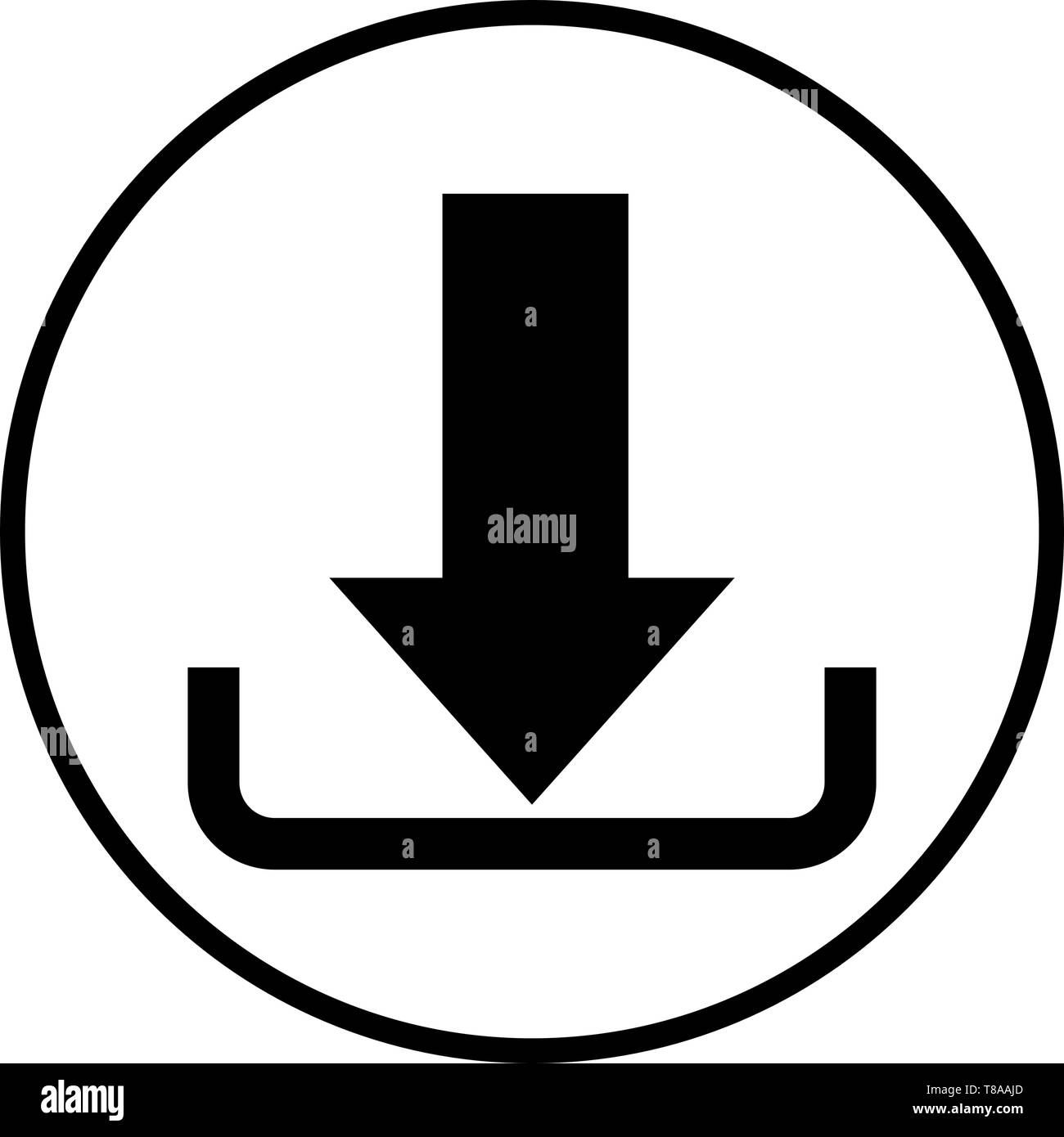 Download Icon. Thin Circle Stencil Design. Vector Illustration Stock ...