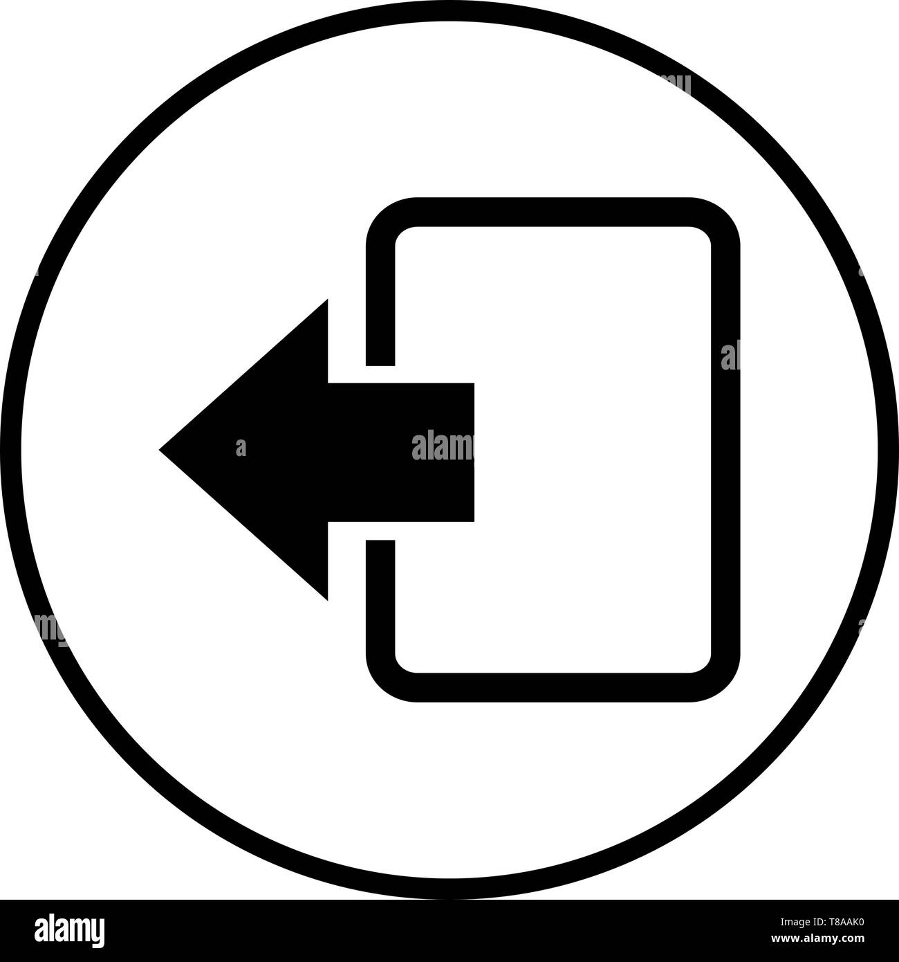 Exit Icon. Thin Circle Stencil Design. Vector Illustration Stock Vector ...