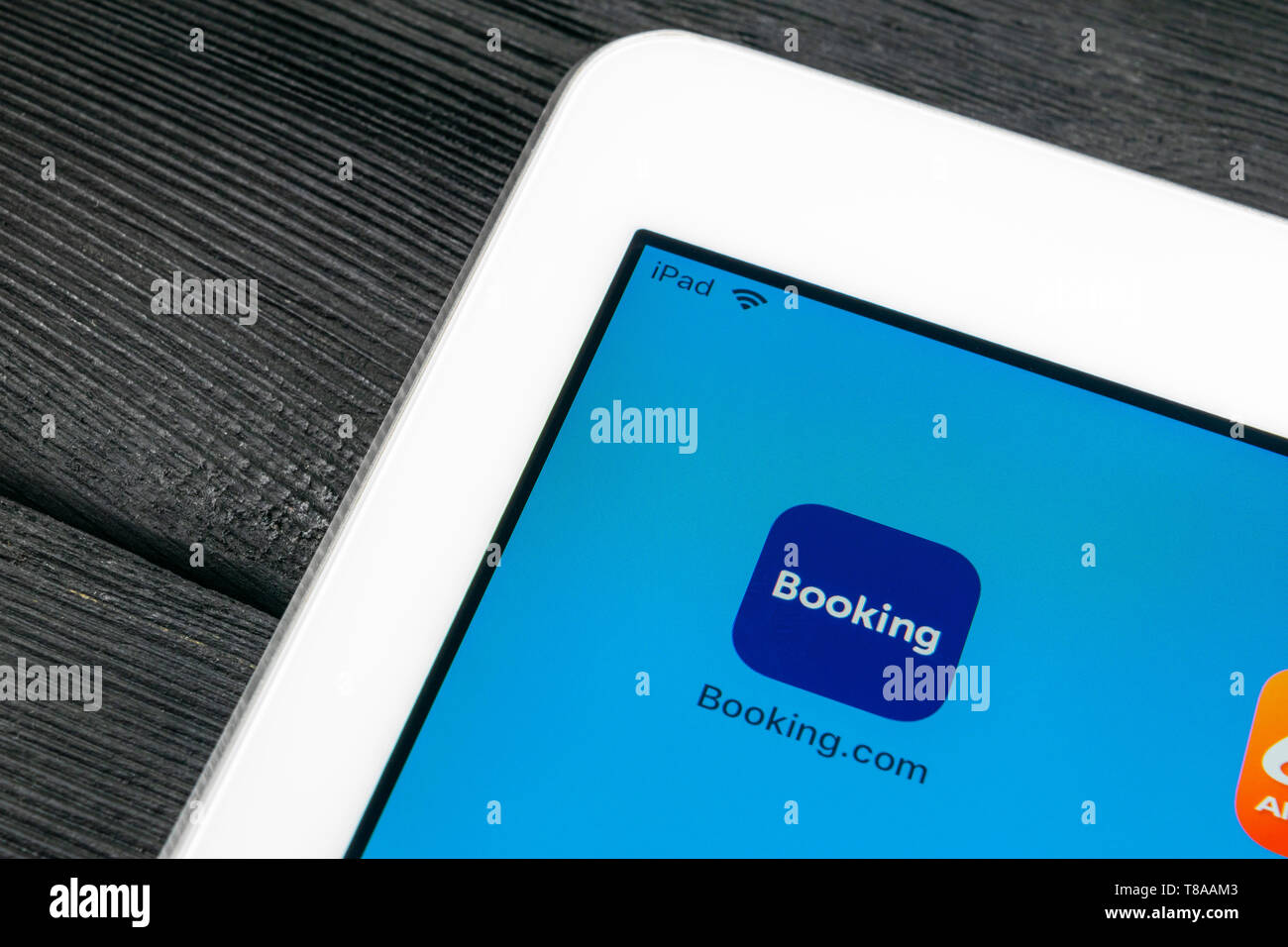 Sankt-Petersburg, Russia, July 6, 2018: Booking.com application icon on ...