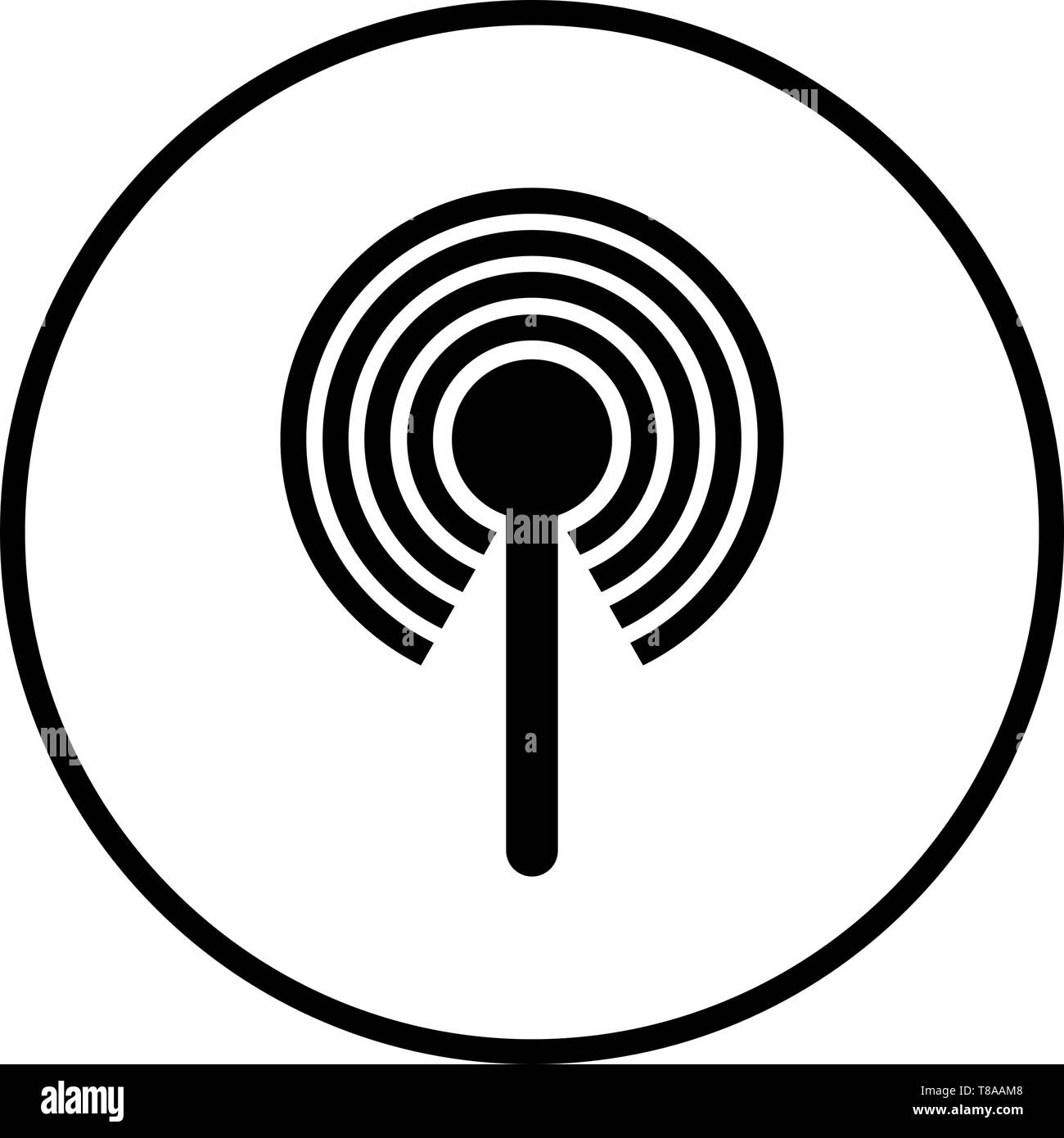 Radio Antenna Icon. Thin Circle Stencil Design. Vector Illustration Stock Vector Image & Art - Alamy