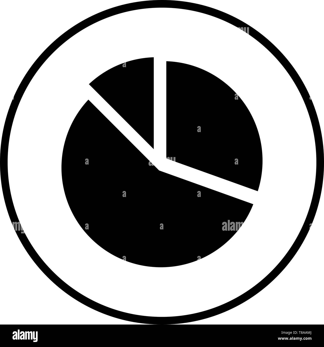 Pie Chart Icon. Thin Circle Stencil Design. Vector Illustration Stock ...