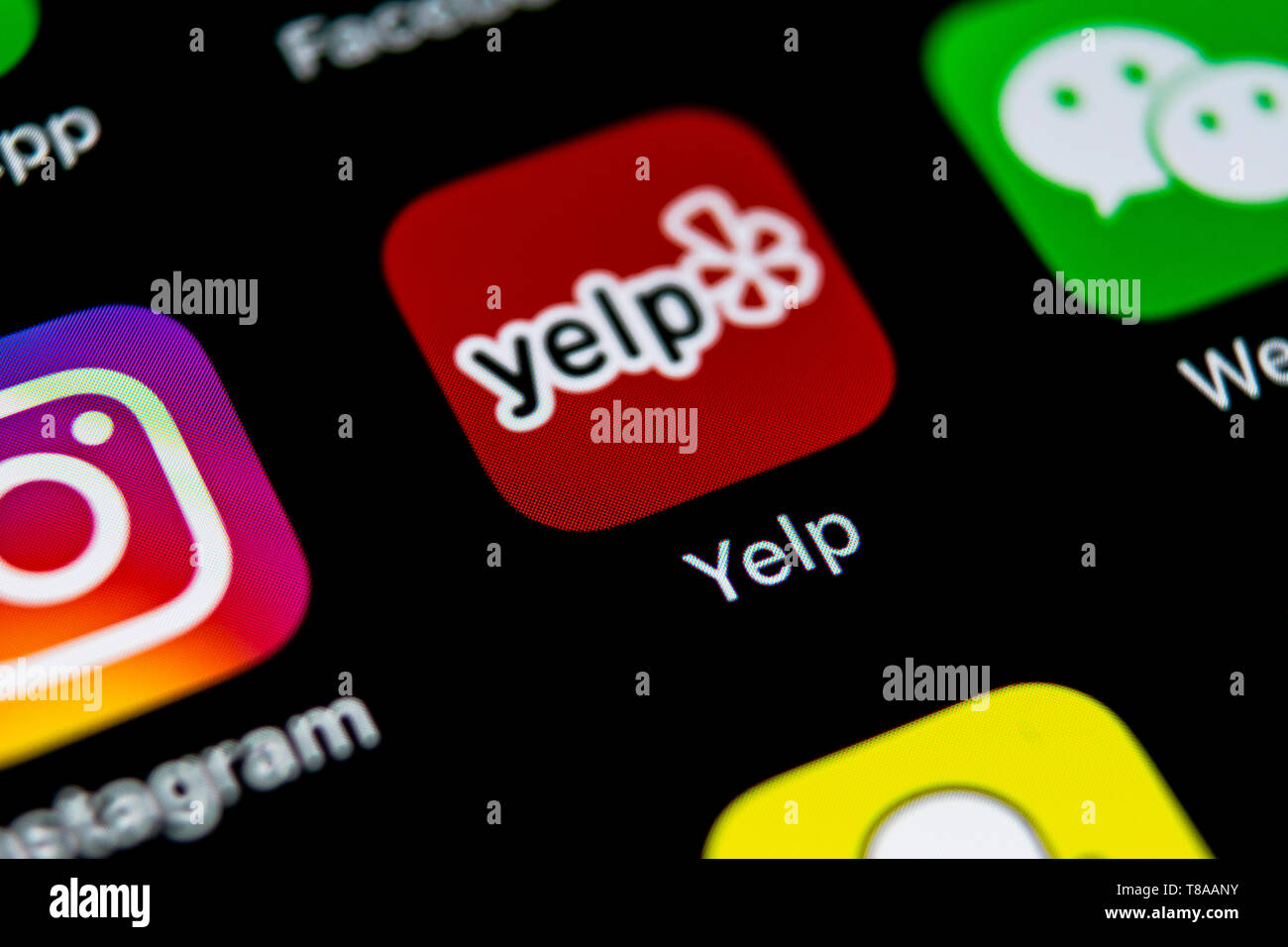Sankt-Petersburg, Russia, July 11, 2018: Yelp application icon on Apple ...