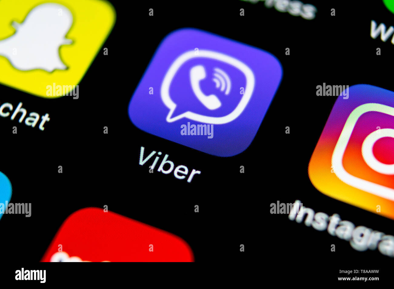 Sankt-Petersburg, Russia, July 11, 2018: Viber application icon on ...