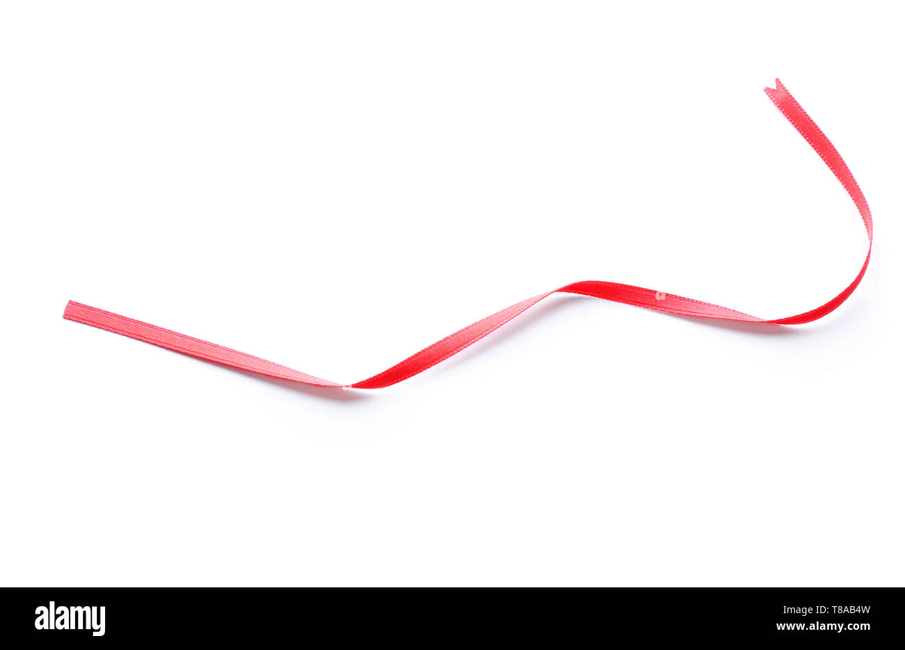 Simple red ribbon on white background Stock Photo - Alamy