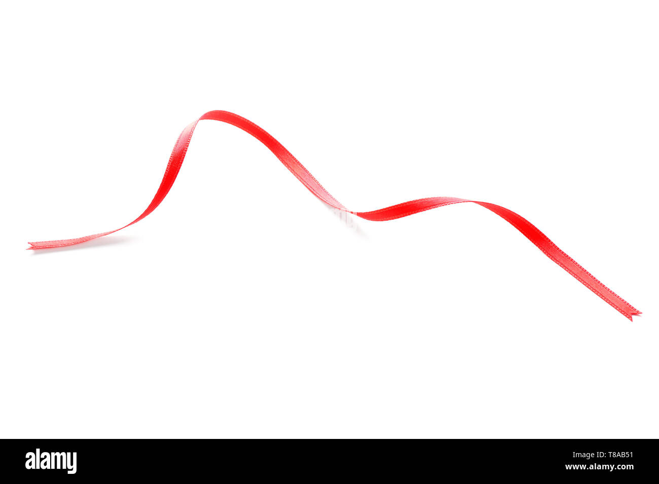 Simple red ribbon on white background Stock Photo - Alamy